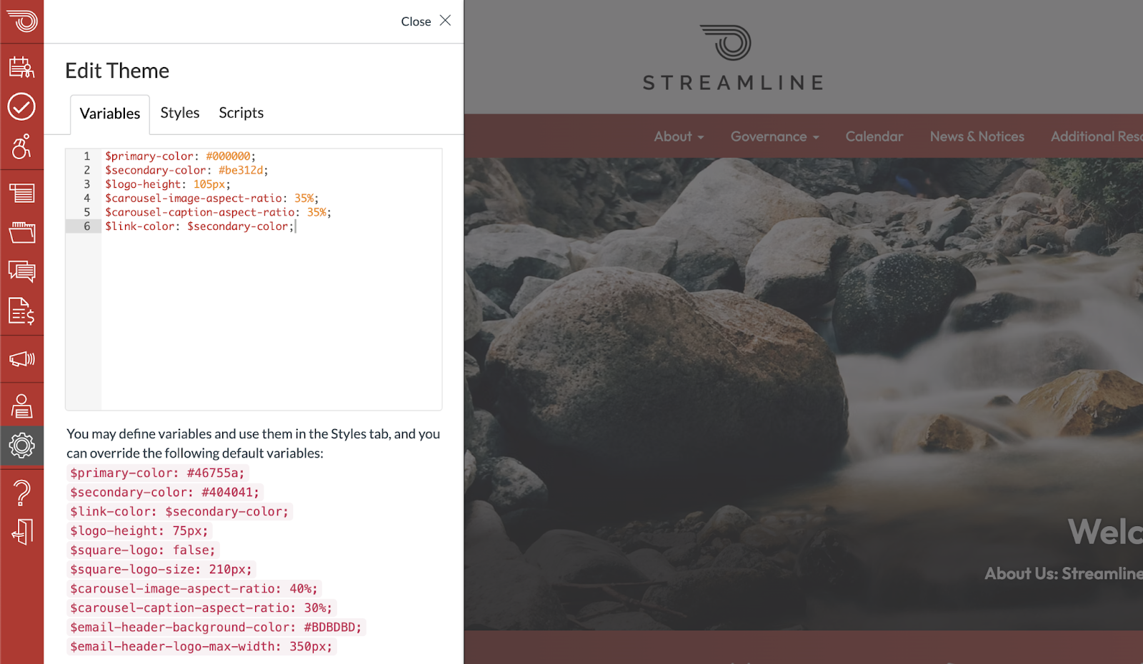 Theme Customizer: Theme Editing and Advanced web styling